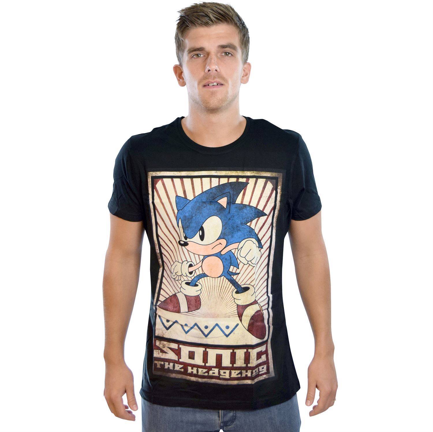 Sega Sonic Vintage Print T-shirt (M) - Køb hos Geekunit.dk
